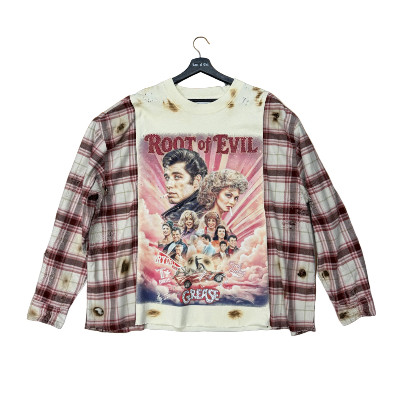 Root of Evil – Grease Vintage Flannel Tee – Rootofevil